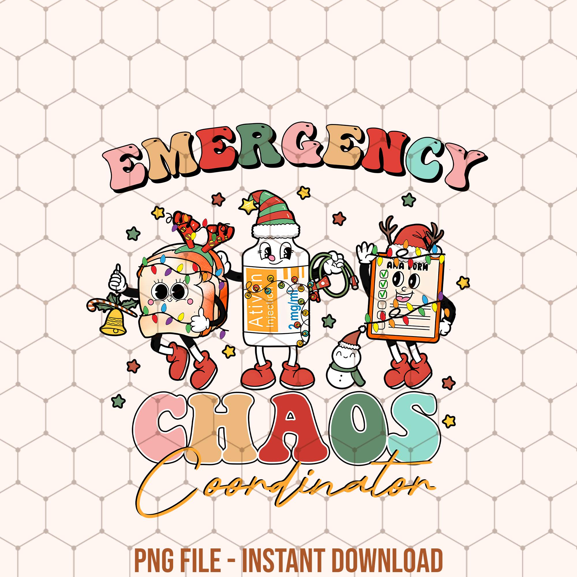 Emergency Chaos Coordinator Png, ER Nurse Christmas Png, Emergency ...