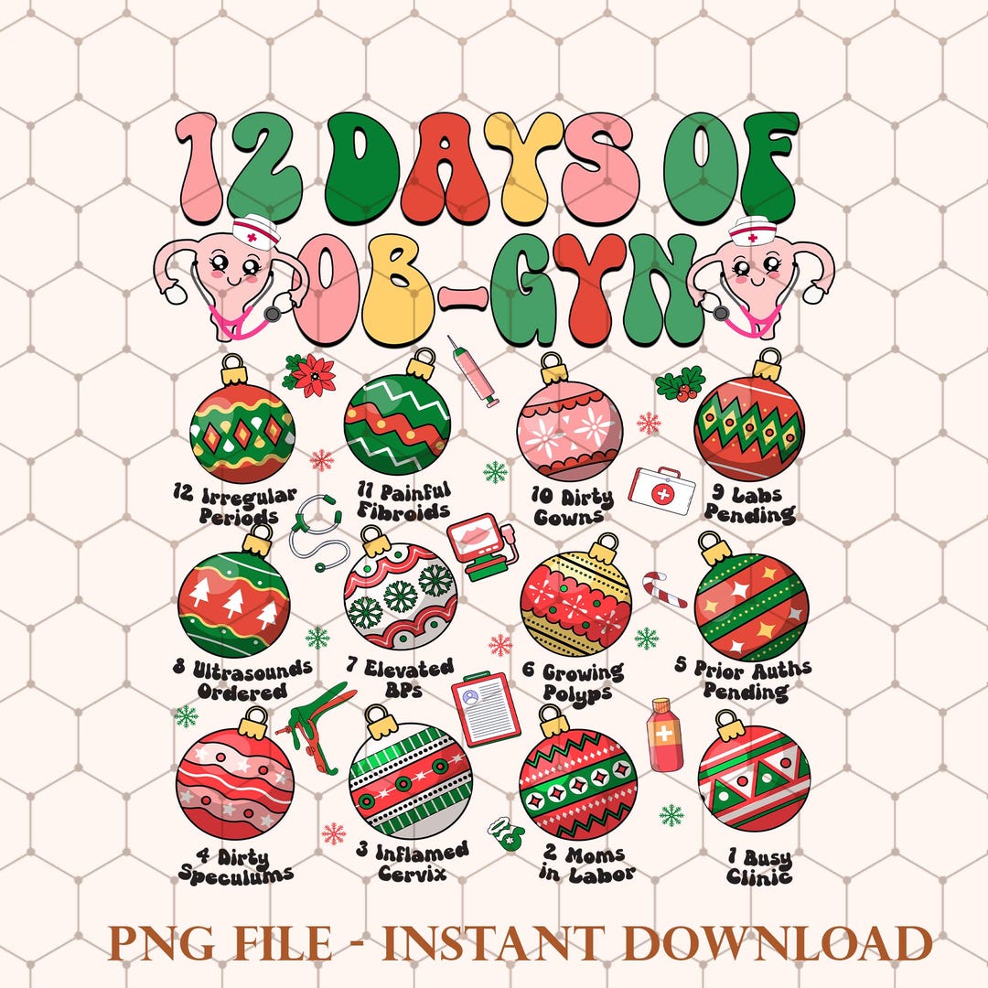 12 Days of Obgyn Christmas Png, Speculum Christmas, Obgyn Nurse Png ...