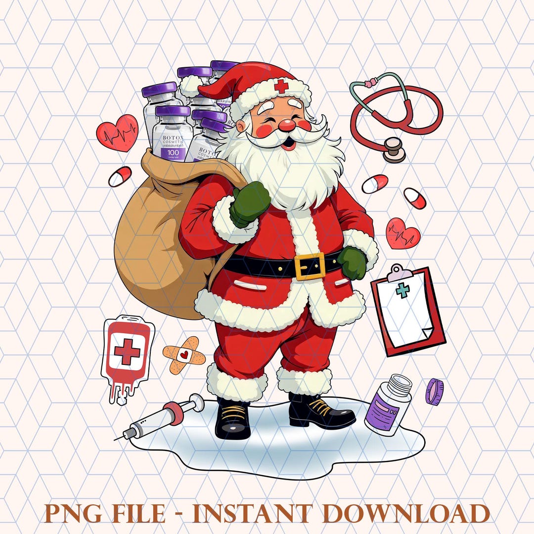 Santa Nurse Christmas Png, Santa's Favorite Nurse Png, ICU ER Rn Nurse ...