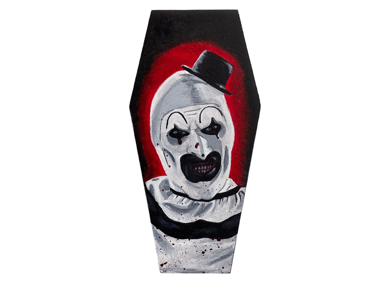 Terrifier Fan Art Acrylic Painting on Coffin Wood Panel - Etsy
