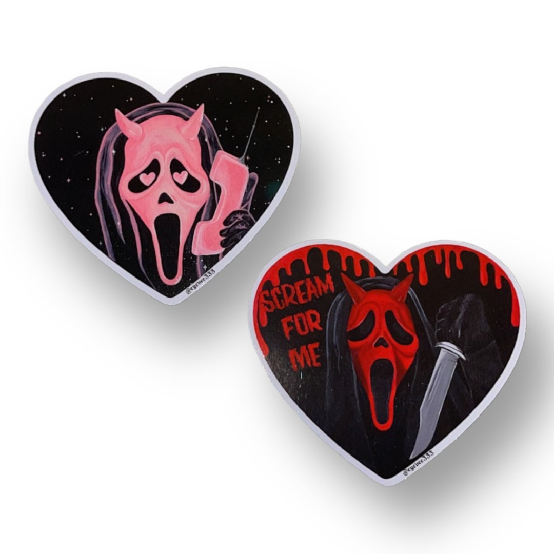 Ghostface Scream Fan Art / Pink Ghostface Heart Eyes 3 - Etsy