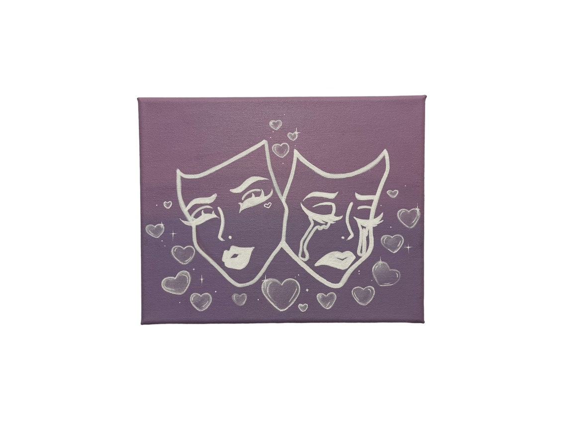Smile Now Cry Later Heart Bubbles Pastel Mauve Painting 8x10 Canvas - Etsy