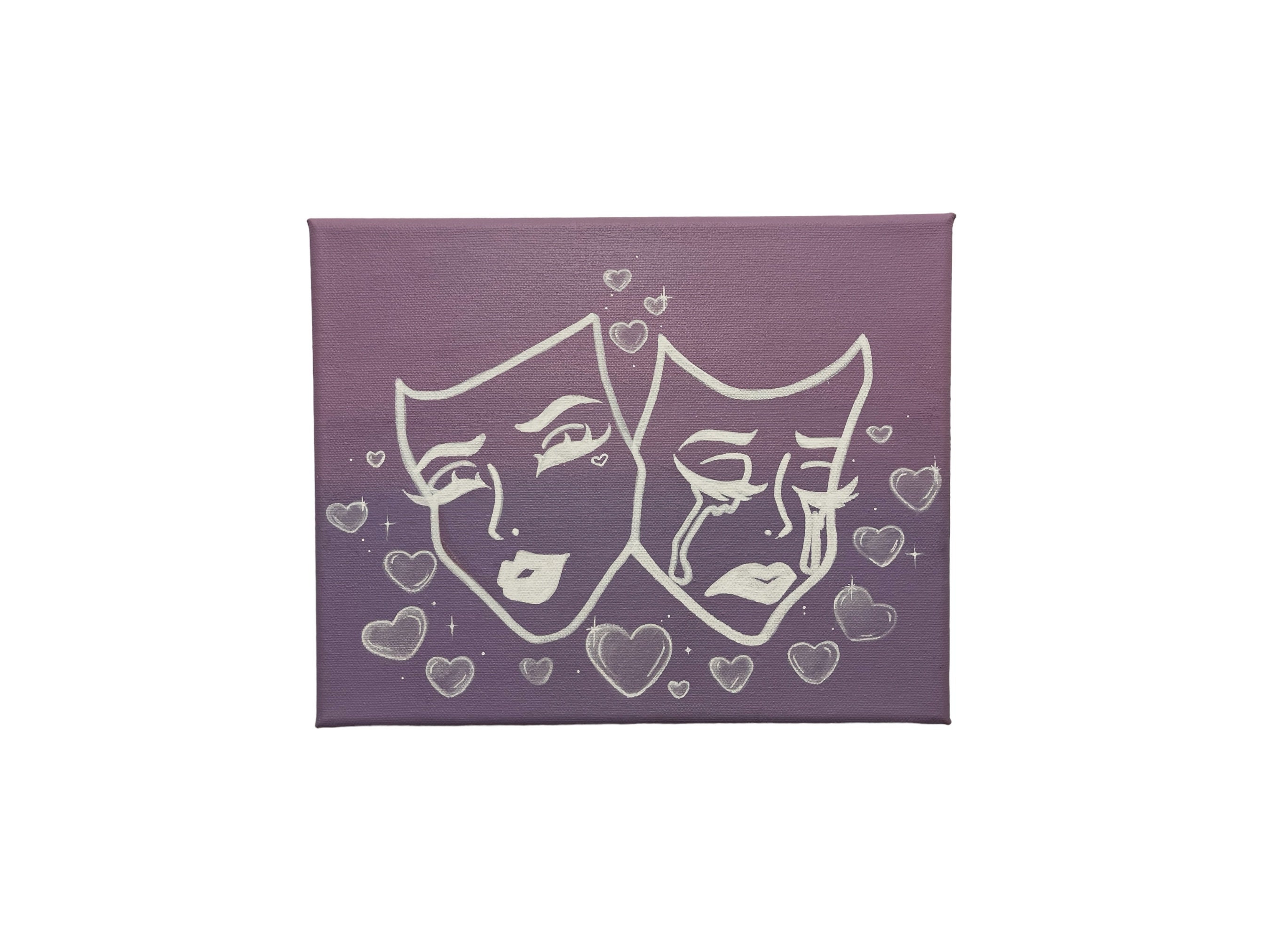 Smile Now Cry Later Heart Bubbles Pastel Mauve Painting 8x10 Canvas - Etsy