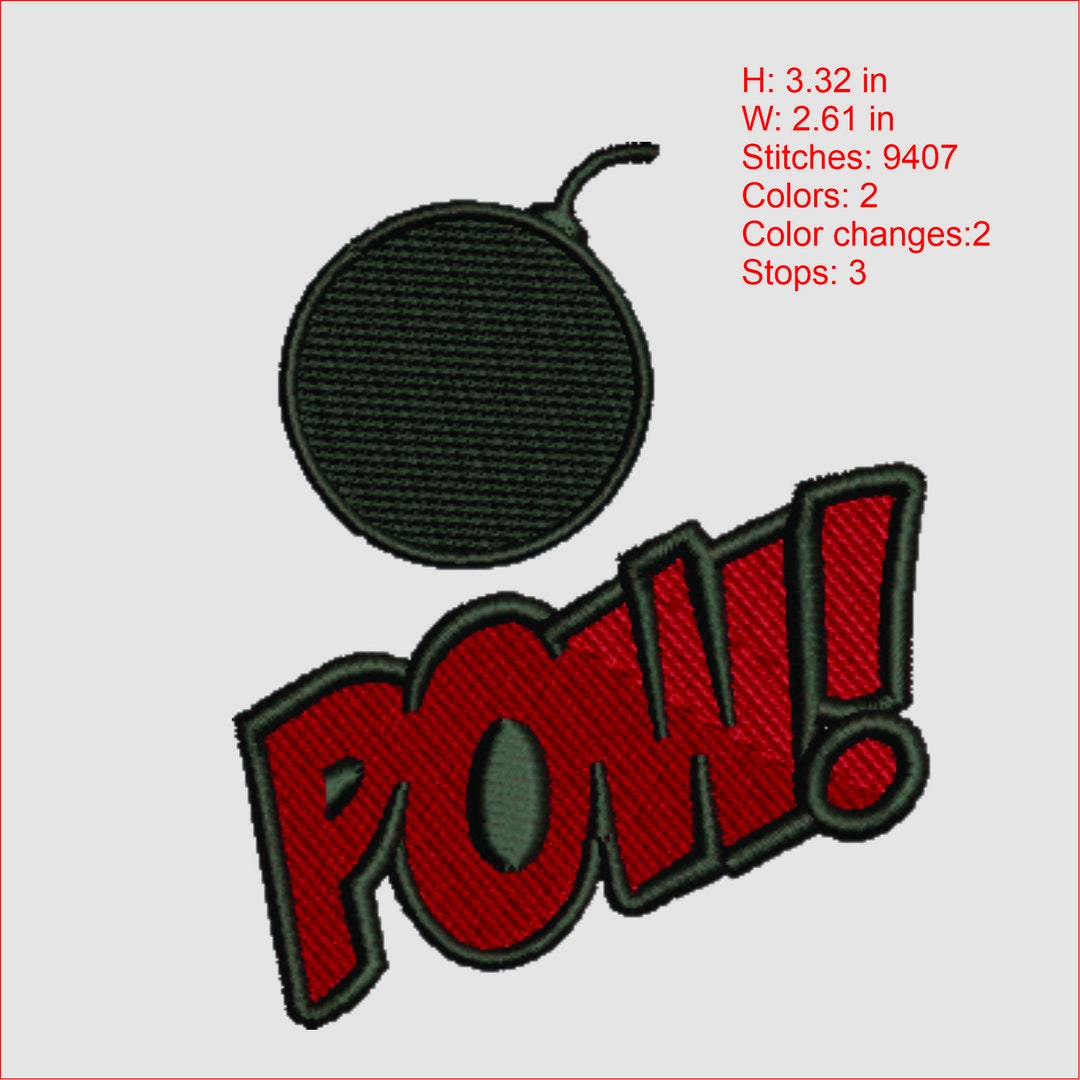POW Speech Bubbles Comic Book Embroidery Design Machine - Etsy
