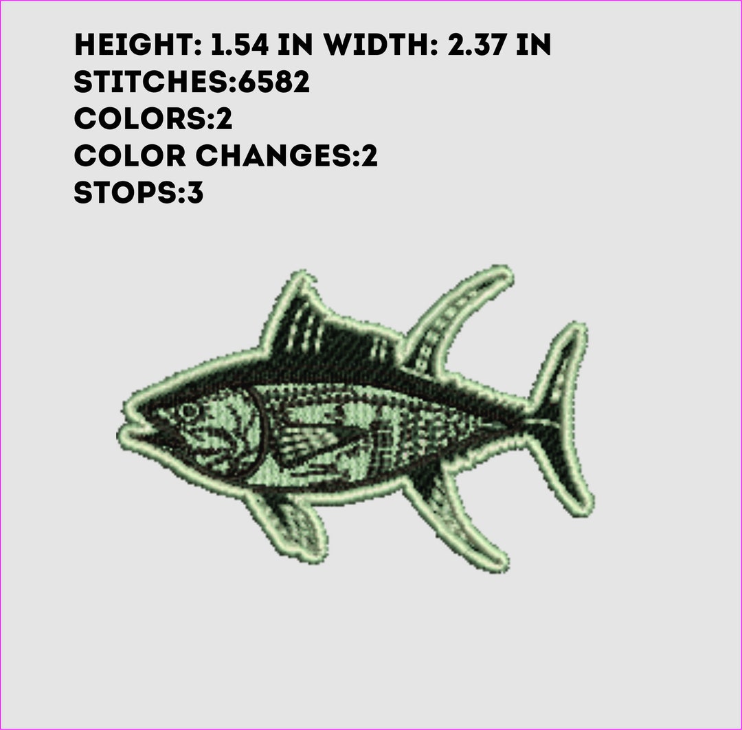 Fish Embroidery Designs Fish Embroidery Design Machine - Etsy