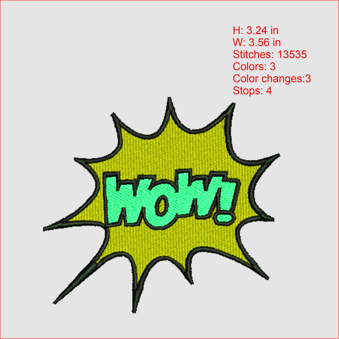 WOW Speech Bubbles Comic Book Embroidery Design Machine - Etsy