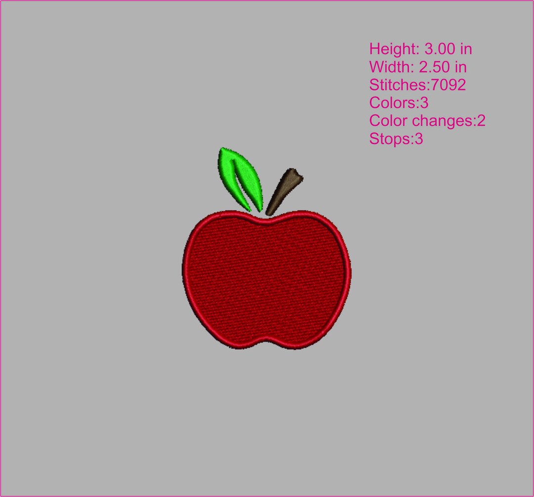 Apple Embroidery Designs Fruit Machine Embroidery Pattern - Etsy