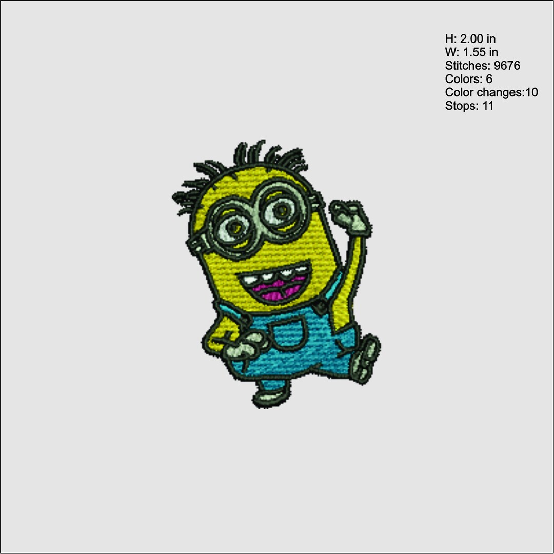 Minion Embroidery Design Character Machine Embroidery Design - Etsy