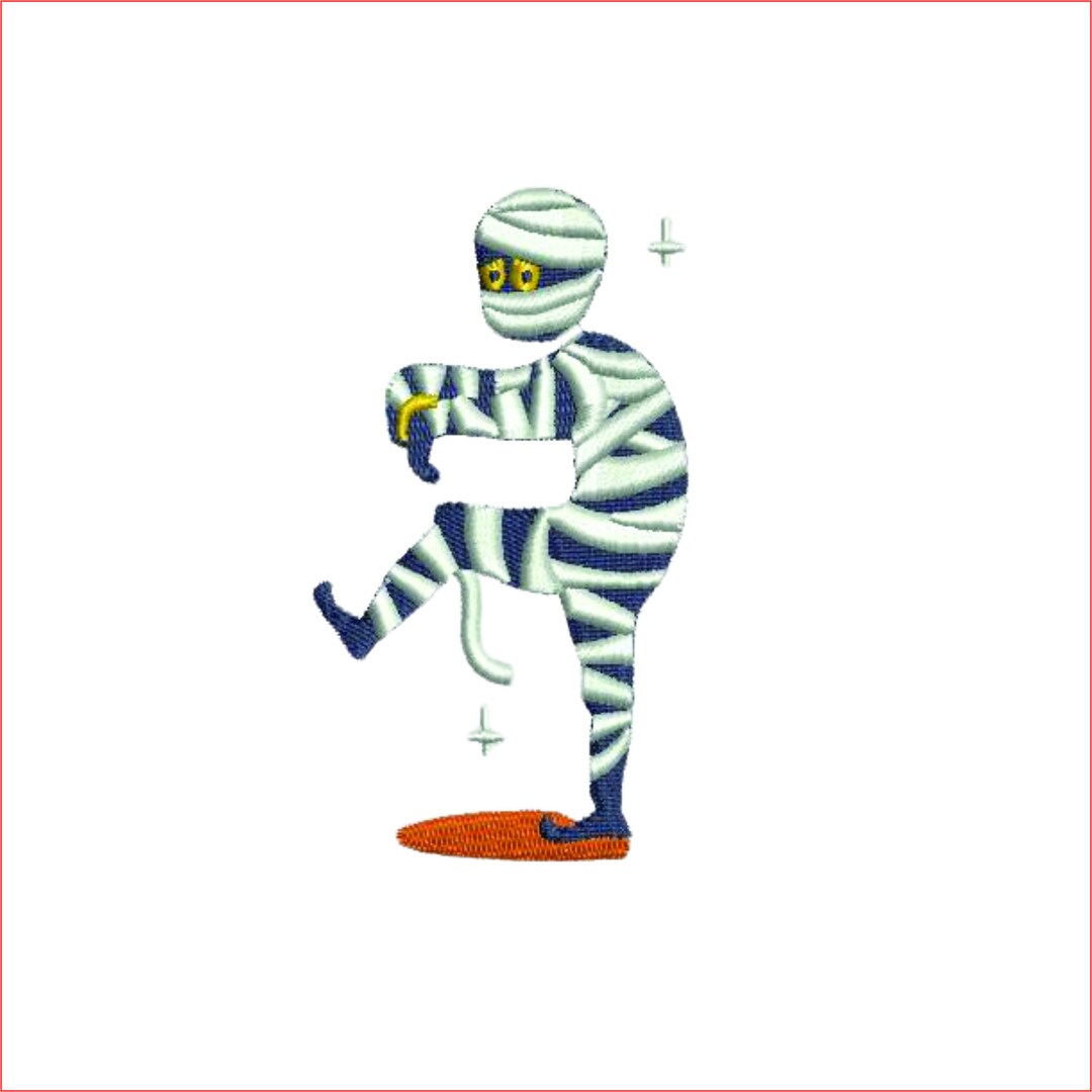 Halloween Mummy Machine Embroidery Design 3 Sizes Instant - Etsy