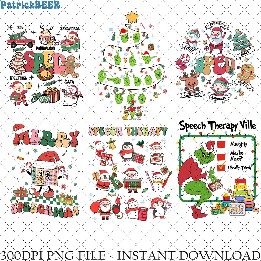 Christmas Speech Language Therapy Bundle Png, Speech Therapy Christmas ...