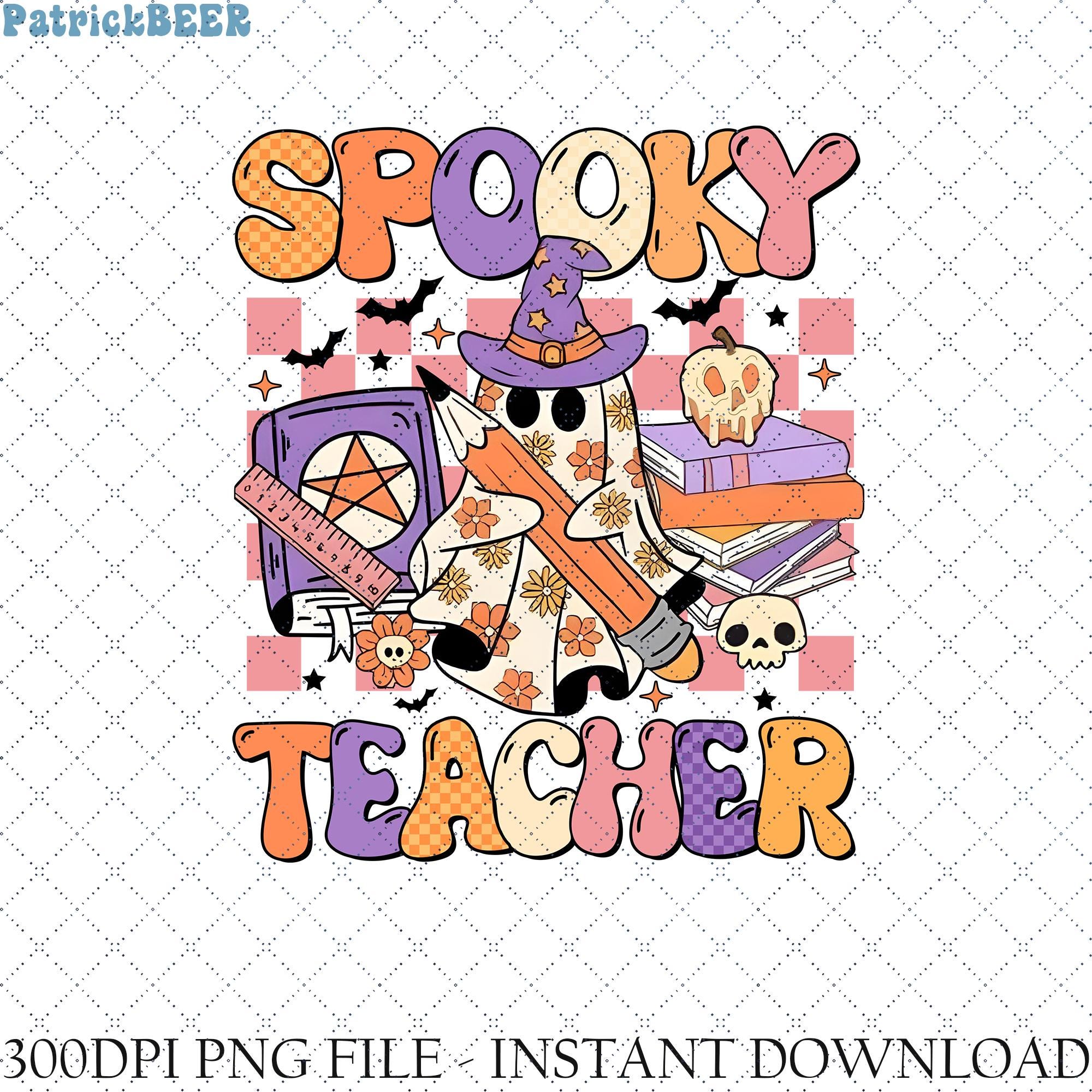 Spooky Teacher Halloween Png, Spooky Teacher Png, Teacher Ghost Png ...