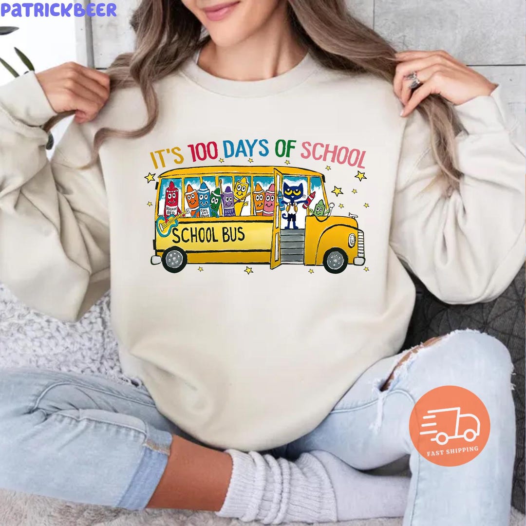Pete the Cat It's 100 Days of School Shirt, the Cool Cat Back to School ...