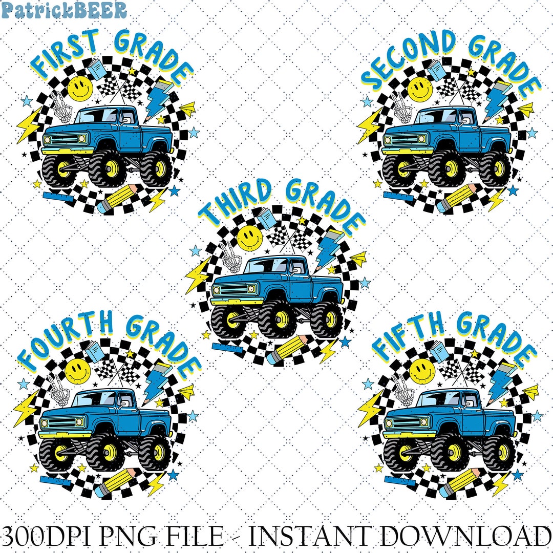 Back to School Bundle Png, School Grade Truck Png, First Day of School ...