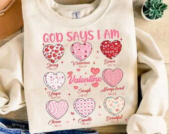 God Says I Am Valentine Candy Heart Png, Jesus Valentine Png, Christian ...
