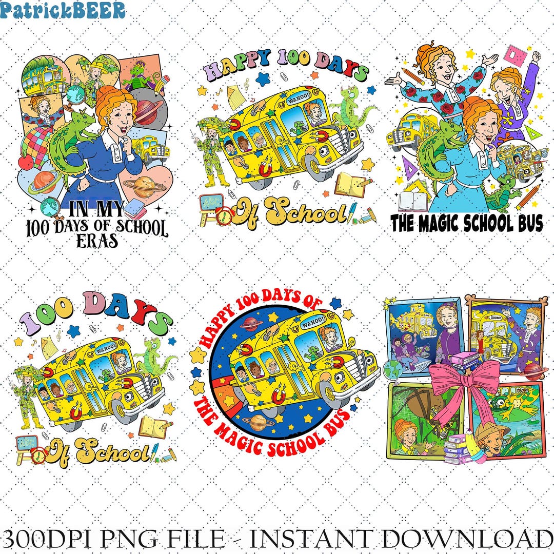 100 Days of School the Magic School Bus Bundle Png, I Still Read ...