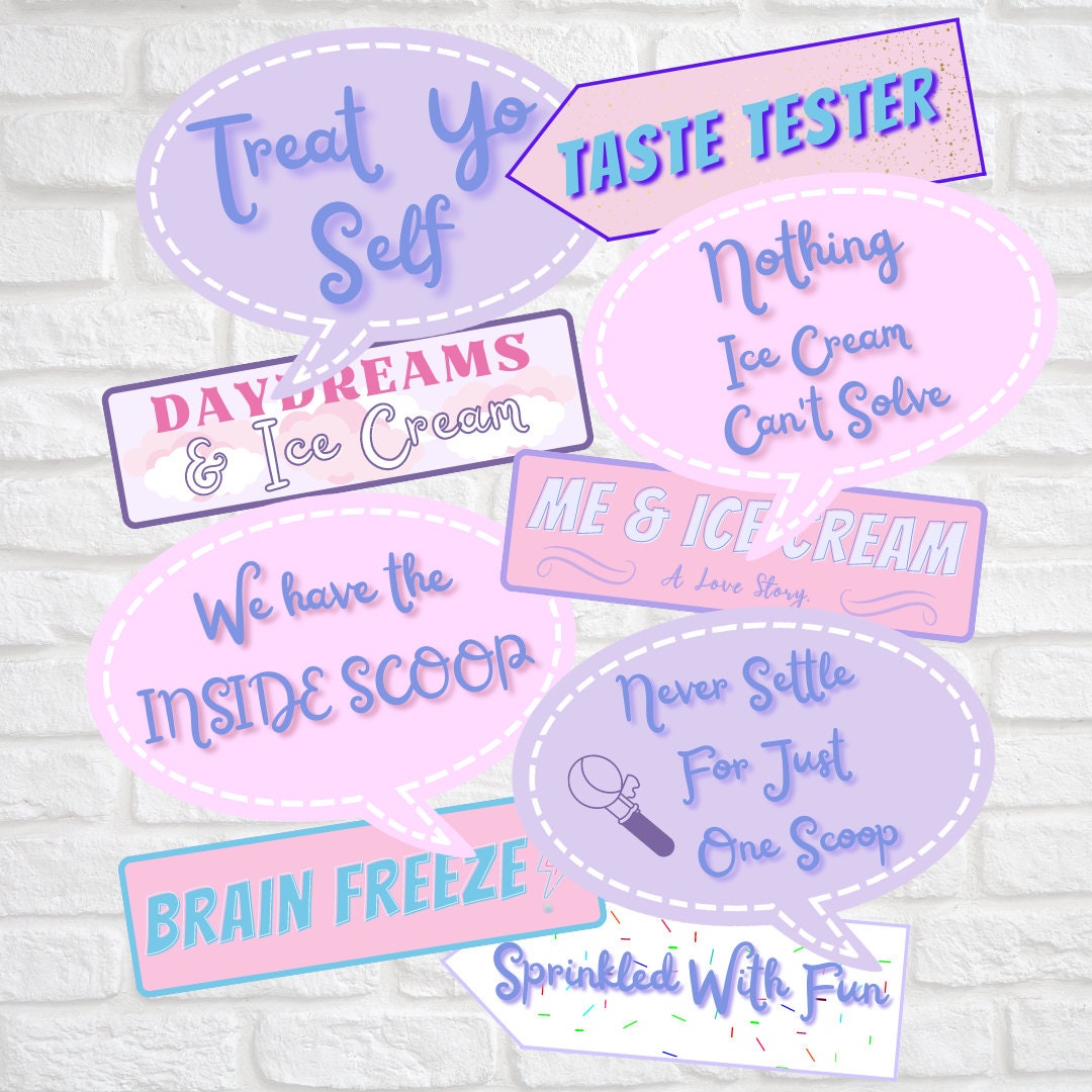 31 Cute Ice Cream Party Photo Booth Props and Decor | Easy Ice Cream ...