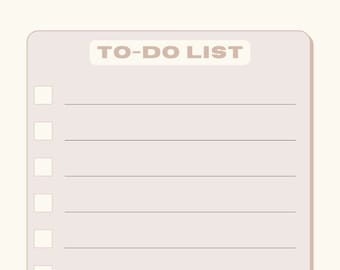 To Do List Printable Instant Download Neutral - Etsy