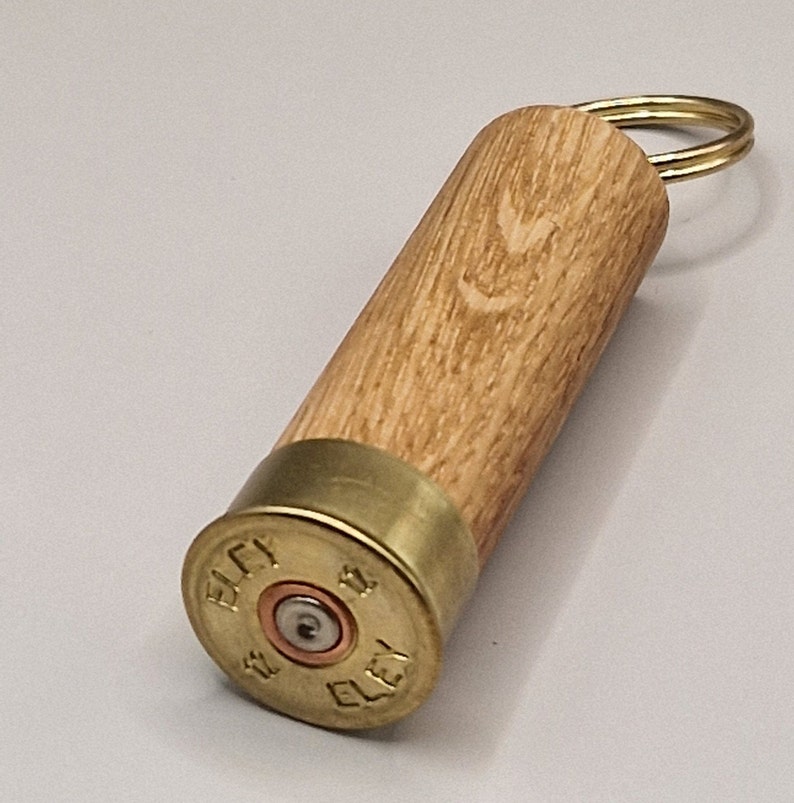 Shotgun Cartridge Key Ring, Solid Oak - Etsy UK