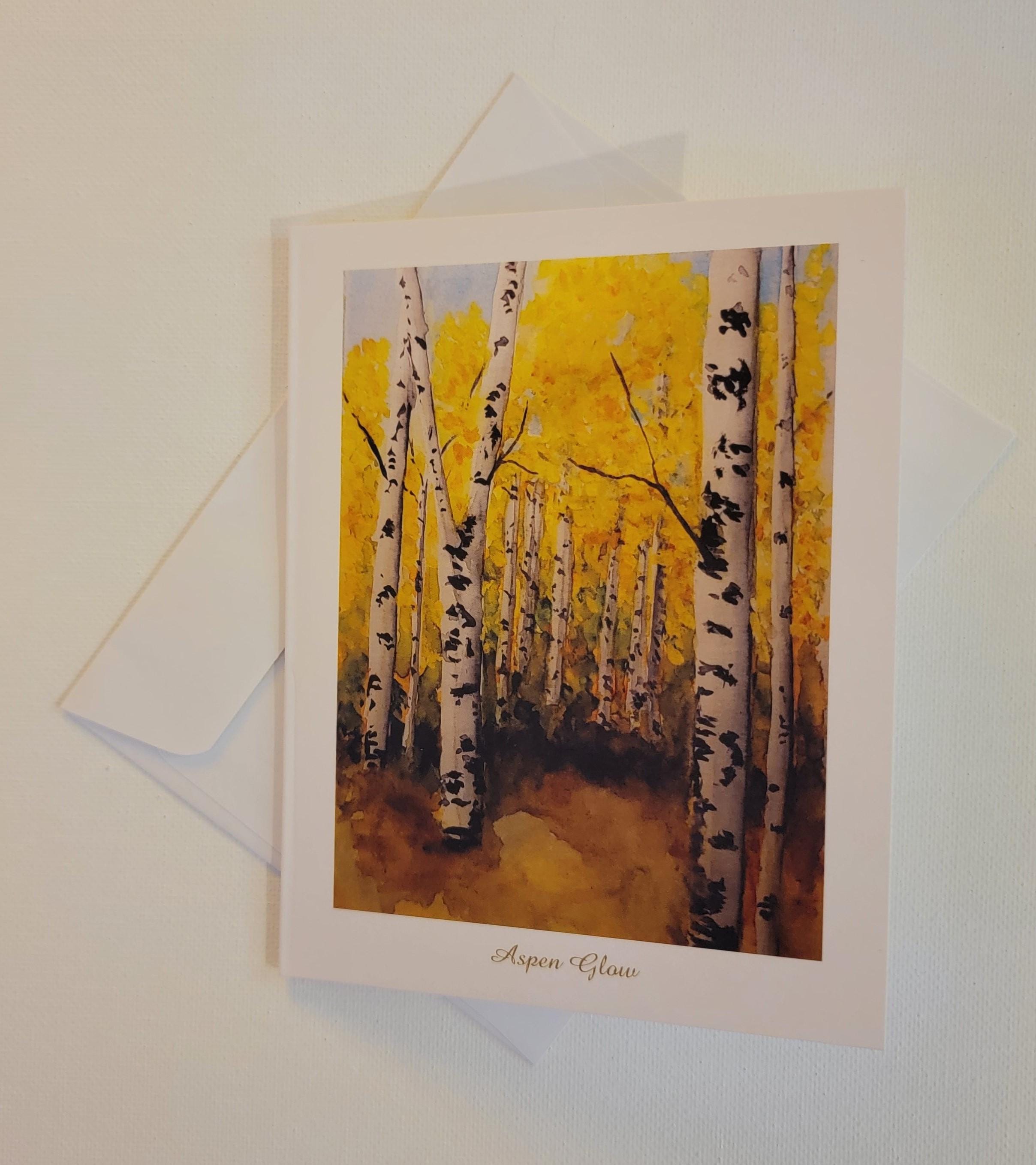 Aspen Glow, 4 Greeting Cards/envelopes (5x6 Inches Blank Inside) - Etsy