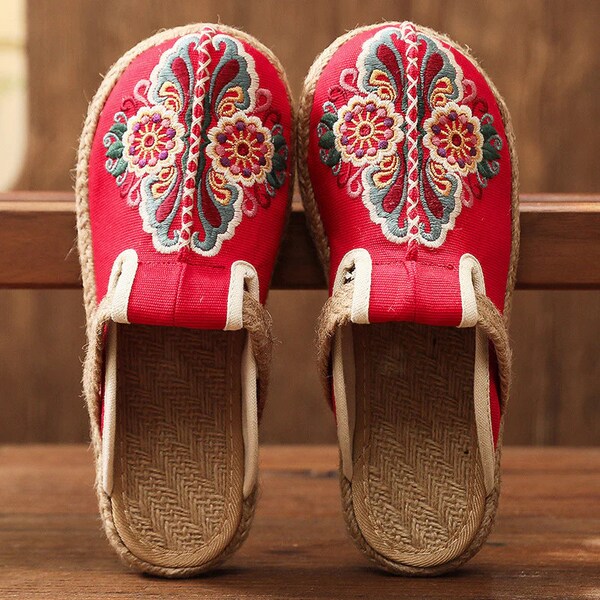 Embroidered Shoes - Etsy
