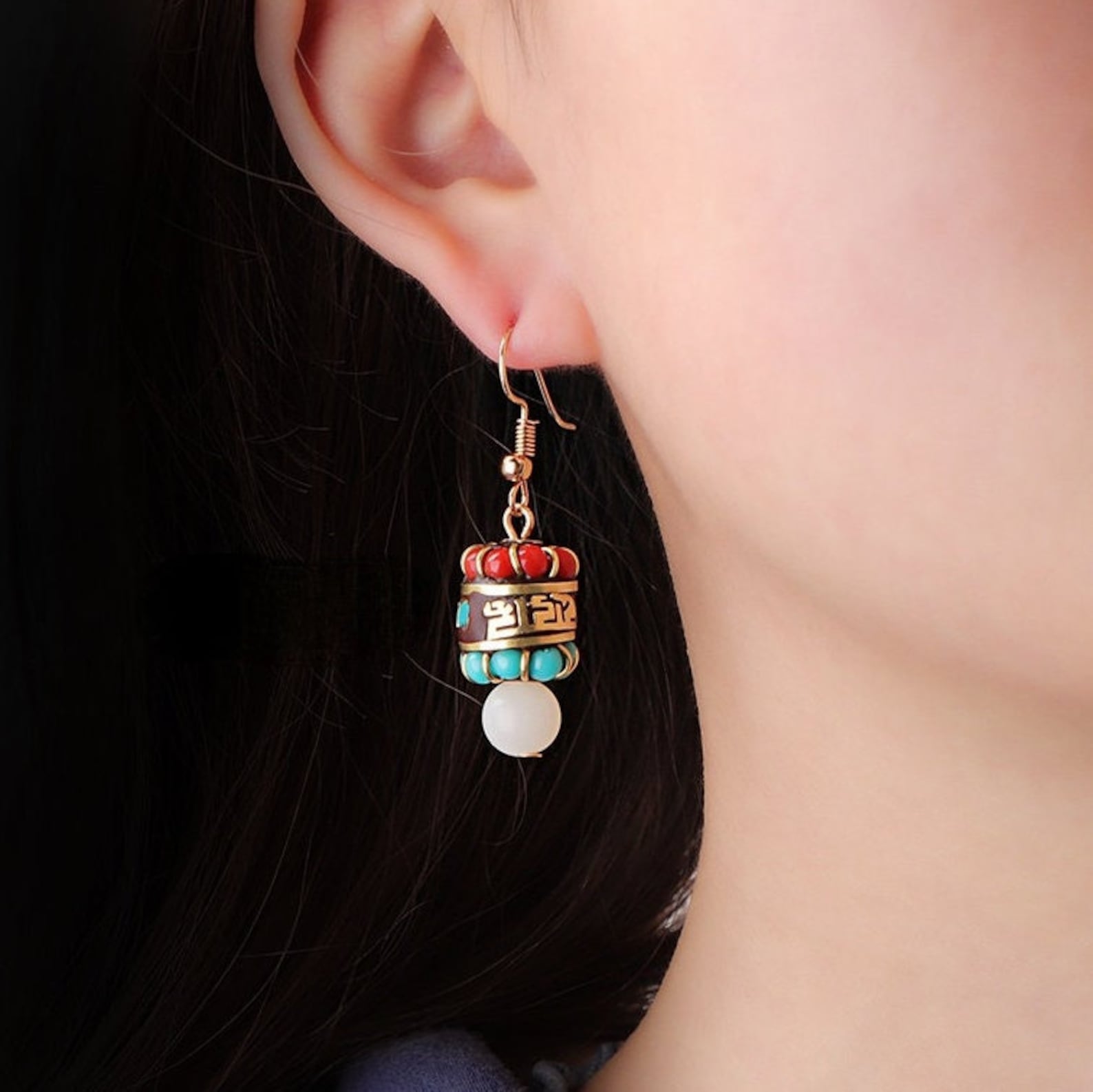 Nepal Exotic Earrings Tibetan Ethnic Style Online Celebrity Temperament ...
