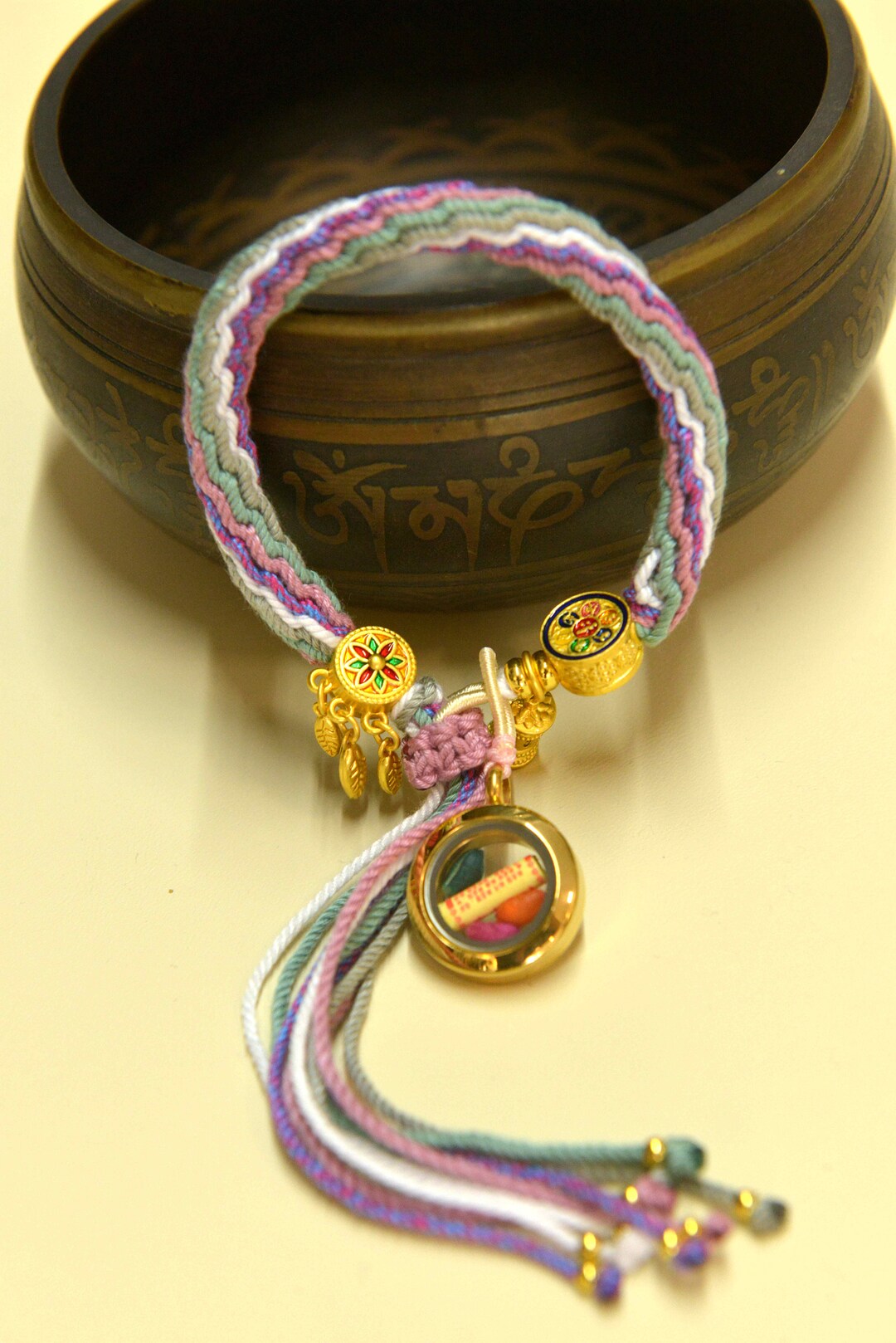 Tibetan Thangka Rope Bracelet: Gawu Box, Ethnic Tieji Style - Etsy