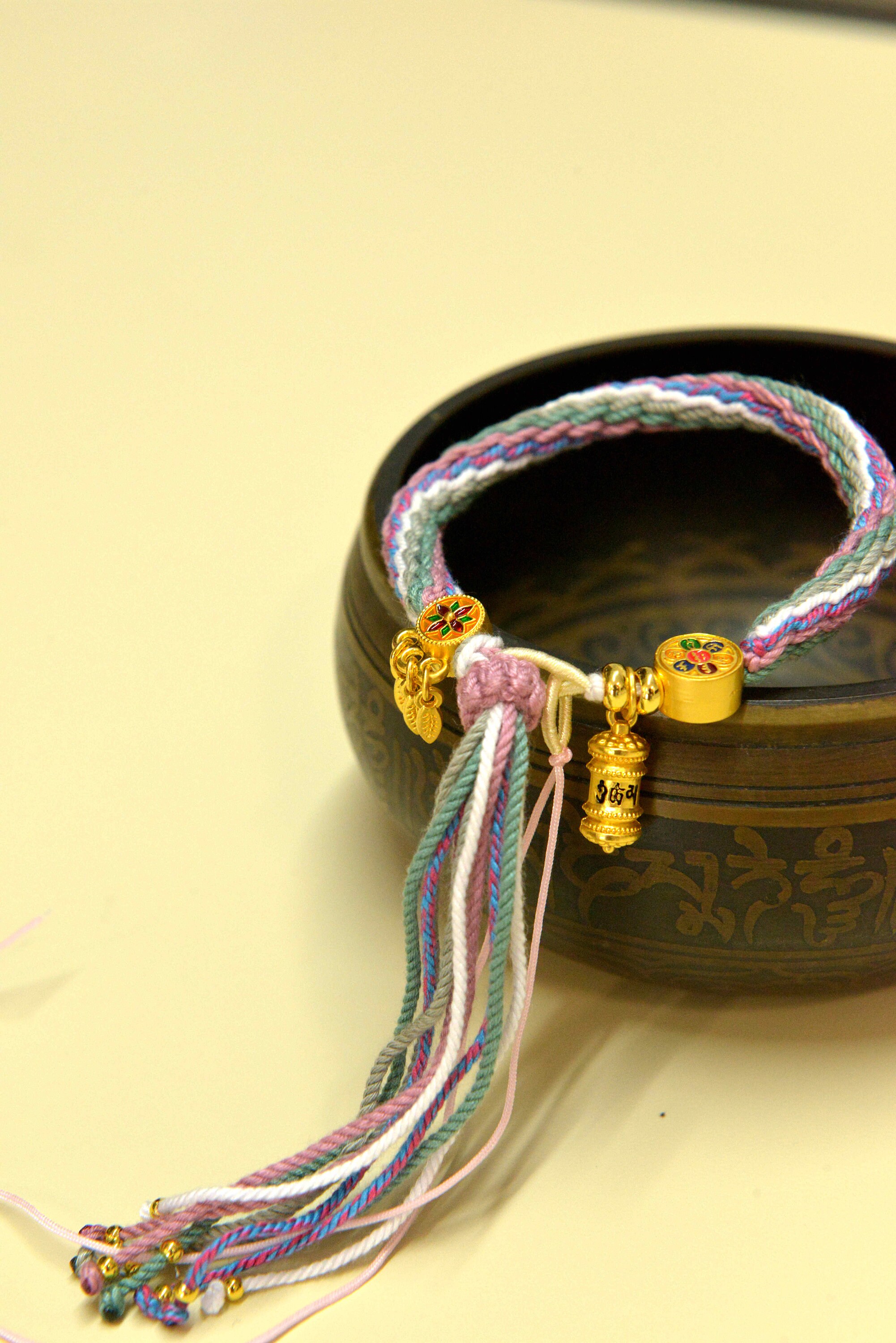 Tibetan Thangka Rope Bracelet: Gawu Box, Ethnic Tieji Style - Etsy