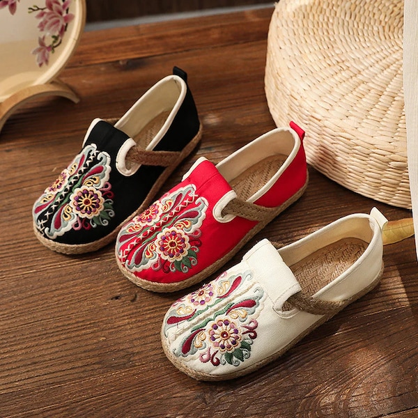 Embroidered Shoes - Etsy