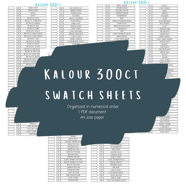 180 Kalour Swatch Chart - Etsy