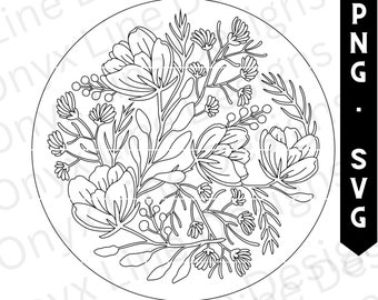 Floral SINGLE LINE Svg Shaping Laser Svg Flower Svg Cut File Engrave ...
