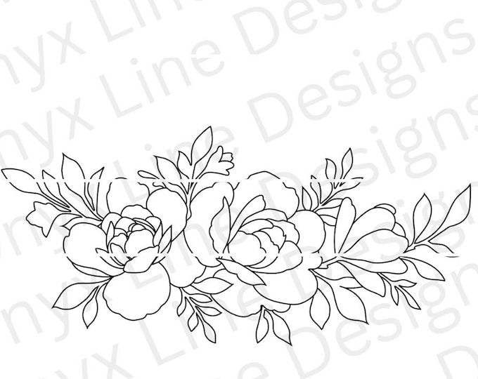 Floral SINGLE LINE Svg Shaping Laser Svg Flower Svg Cut File Engrave ...