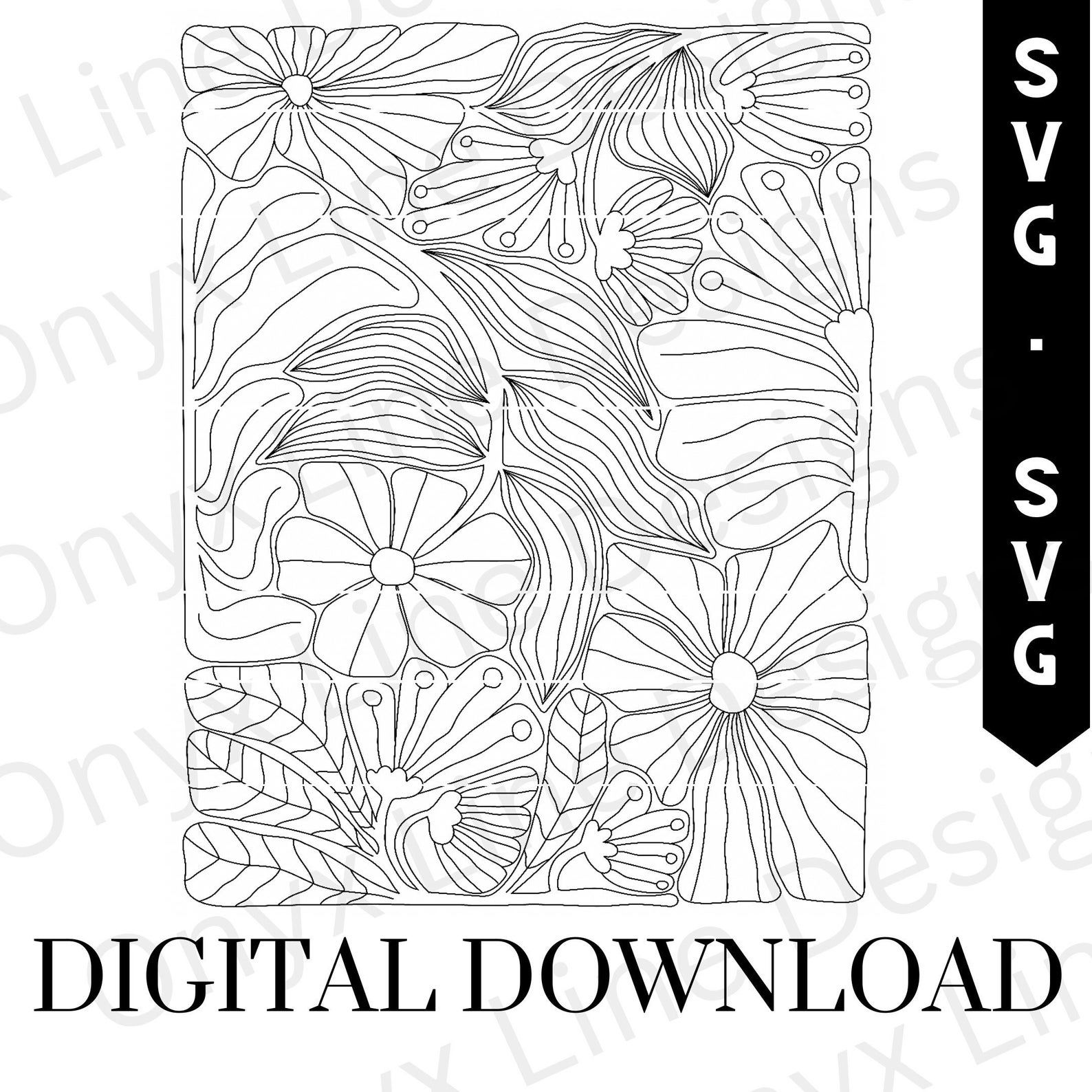 Boho SCORE FILE Glowforge Floral Svg Shaping Retro Floral Wall Hanging ...