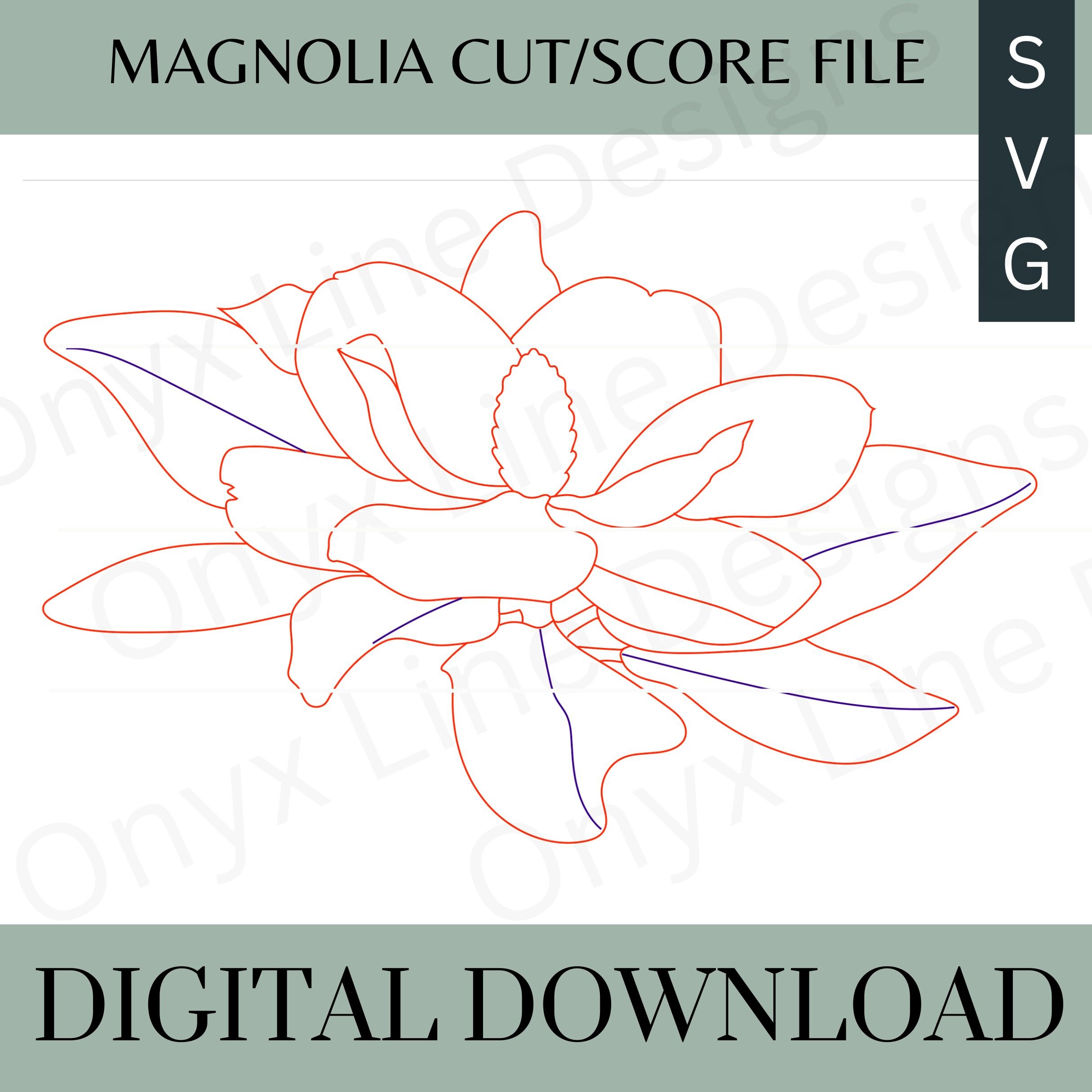 Magnolia SCORE or CUT Svg Cut File Shaping Laser Svg Flower Svg Cut ...
