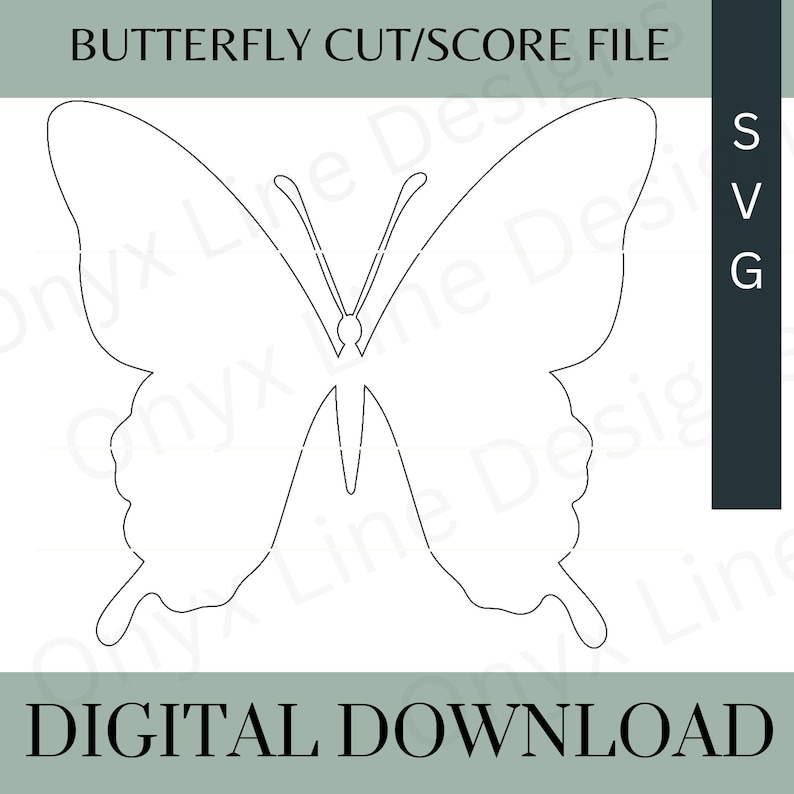 Butterfly Outline Single Line SVG Score Shaping Laser Design Nursery ...