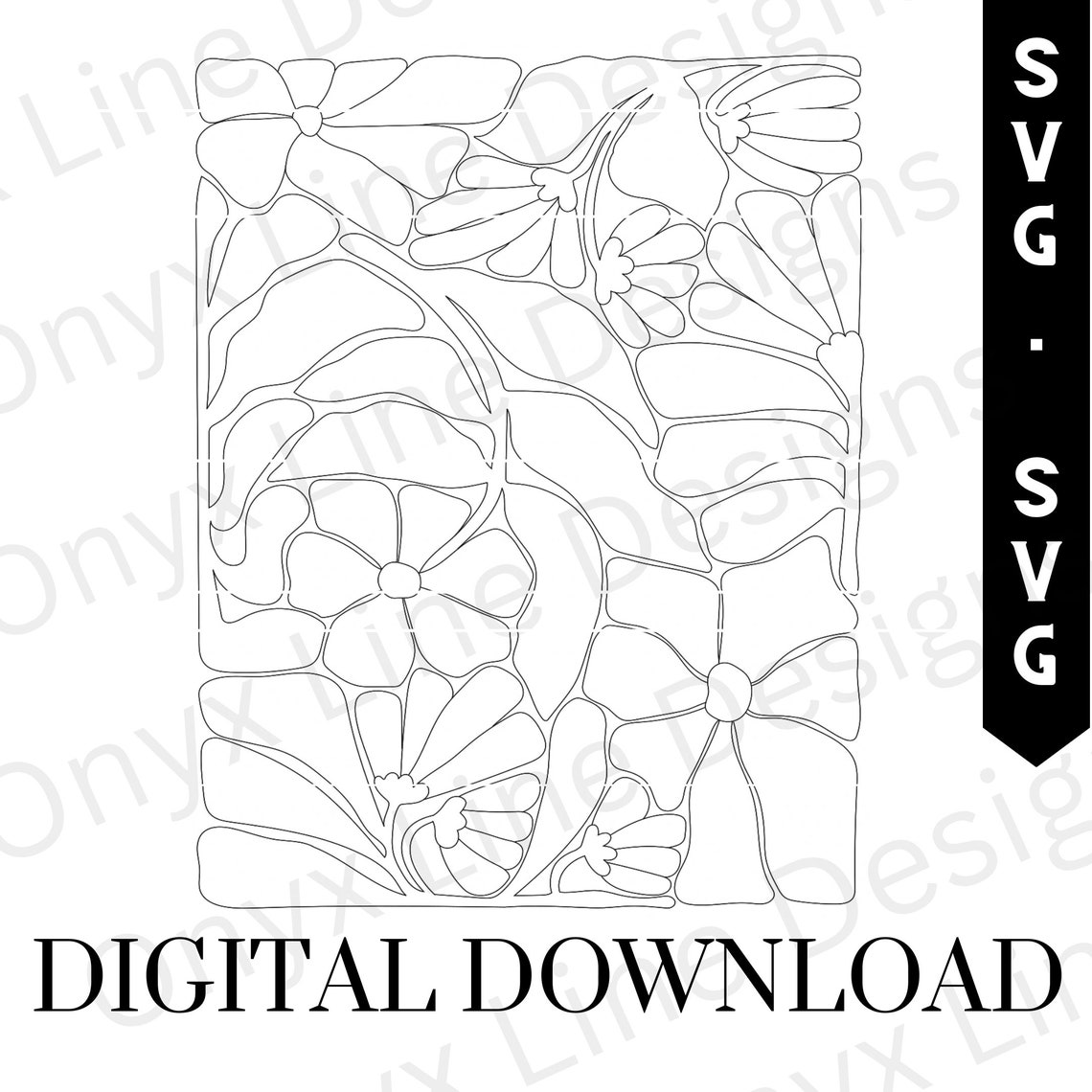 Boho SCORE FILE Glowforge Floral Svg Shaping Retro Floral Wall Hanging ...