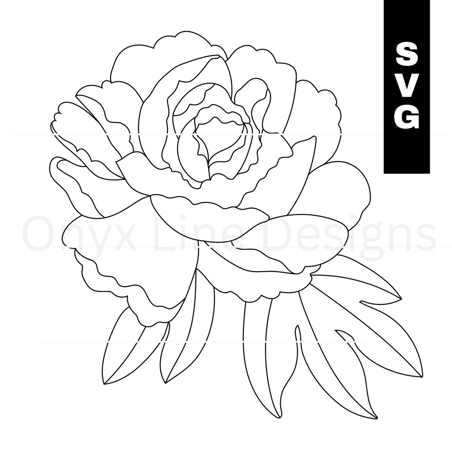 Single Line Flower Svg CUT File Shaping File Score Nature Floral Wall ...