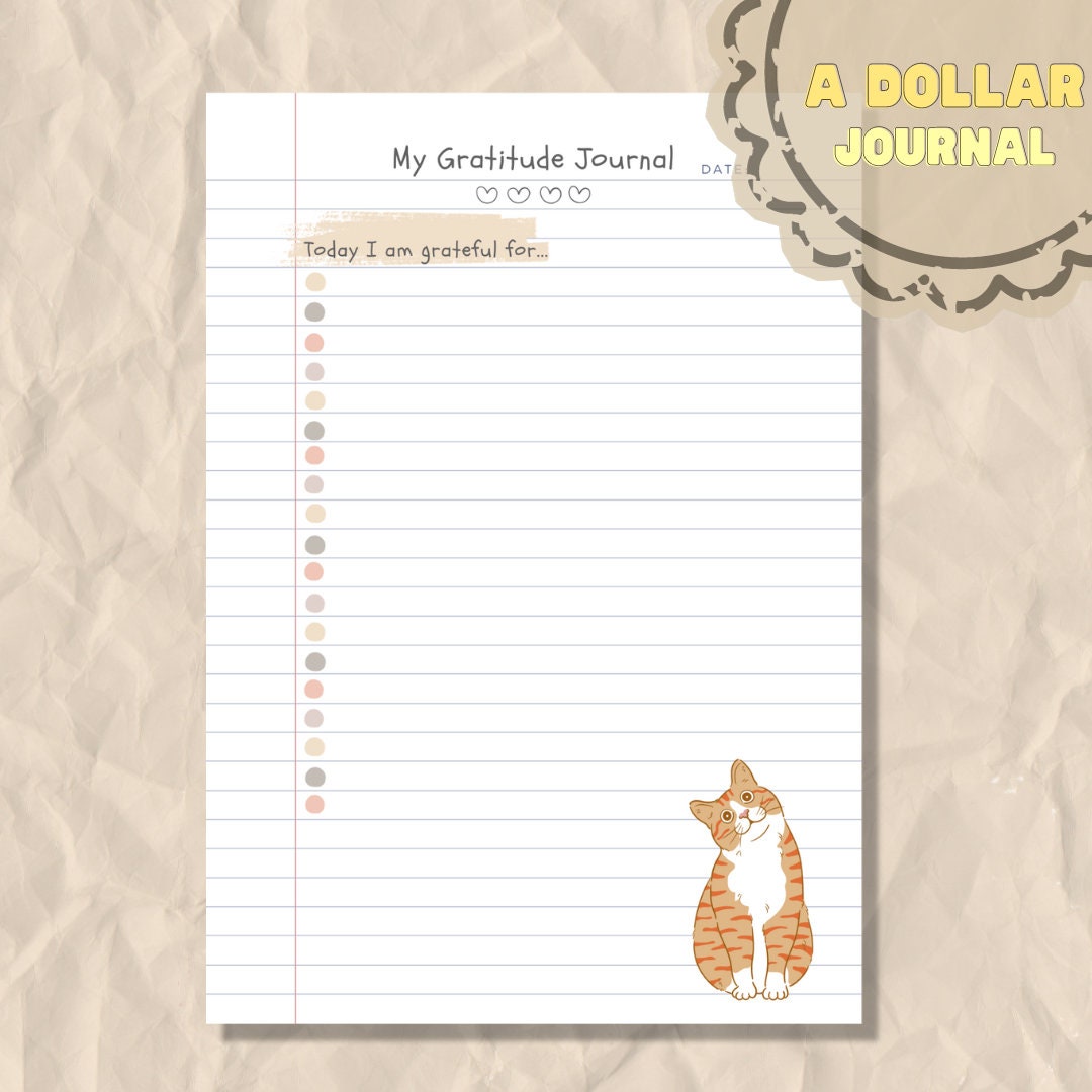 Cat Themed Journal Cat Lover Gift Cat Journal Mental Wellness Daily ...