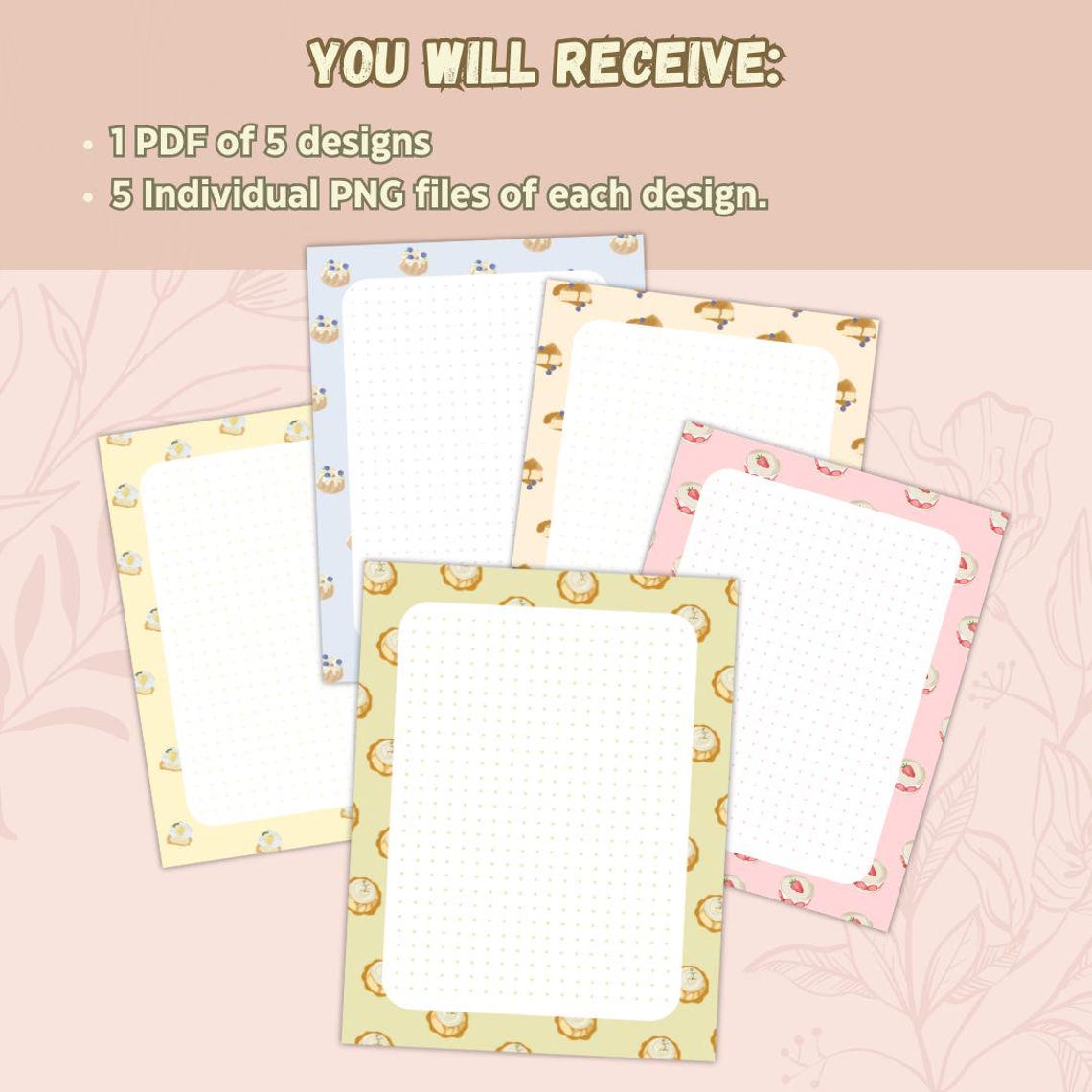 PRINTABLE Notes, Cute Letter Writing Paper, 8.5x11, DOT Journal Page ...