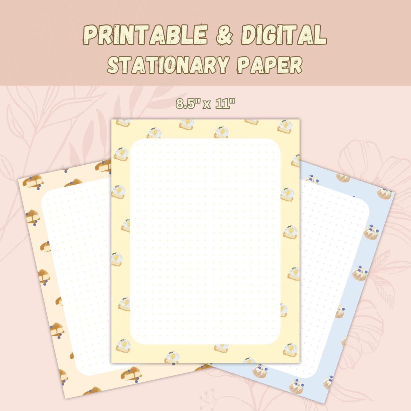 PRINTABLE Notes, Cute Letter Writing Paper, 8.5x11, DOT Journal Page ...