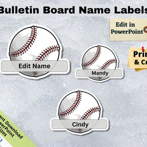 Baseball Name Tags: Editable Classroom Decor (digital Download) - Etsy