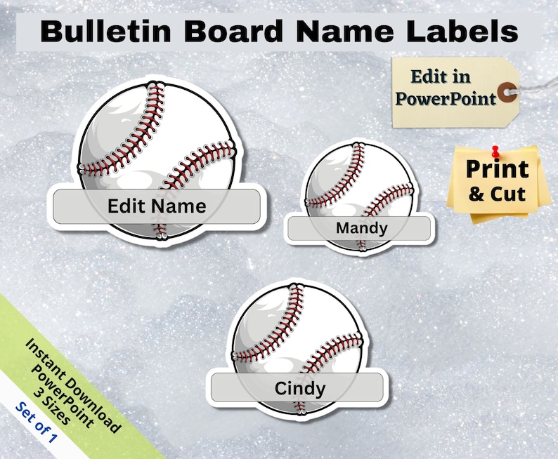 Baseball, Editable Student Name Tags PRINTABLES, Classroom Bulletin ...