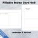 Printable 4x6 Index Card, Fillable Note Cards, Editable Index Cards ...