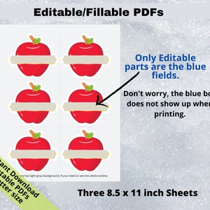 Red Apples Fall, Editable Student Name Tags PRINTABLES, Classroom ...
