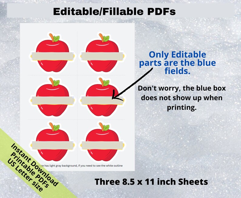 Red Apples Fall, Editable Student Name Tags PRINTABLES, Classroom ...