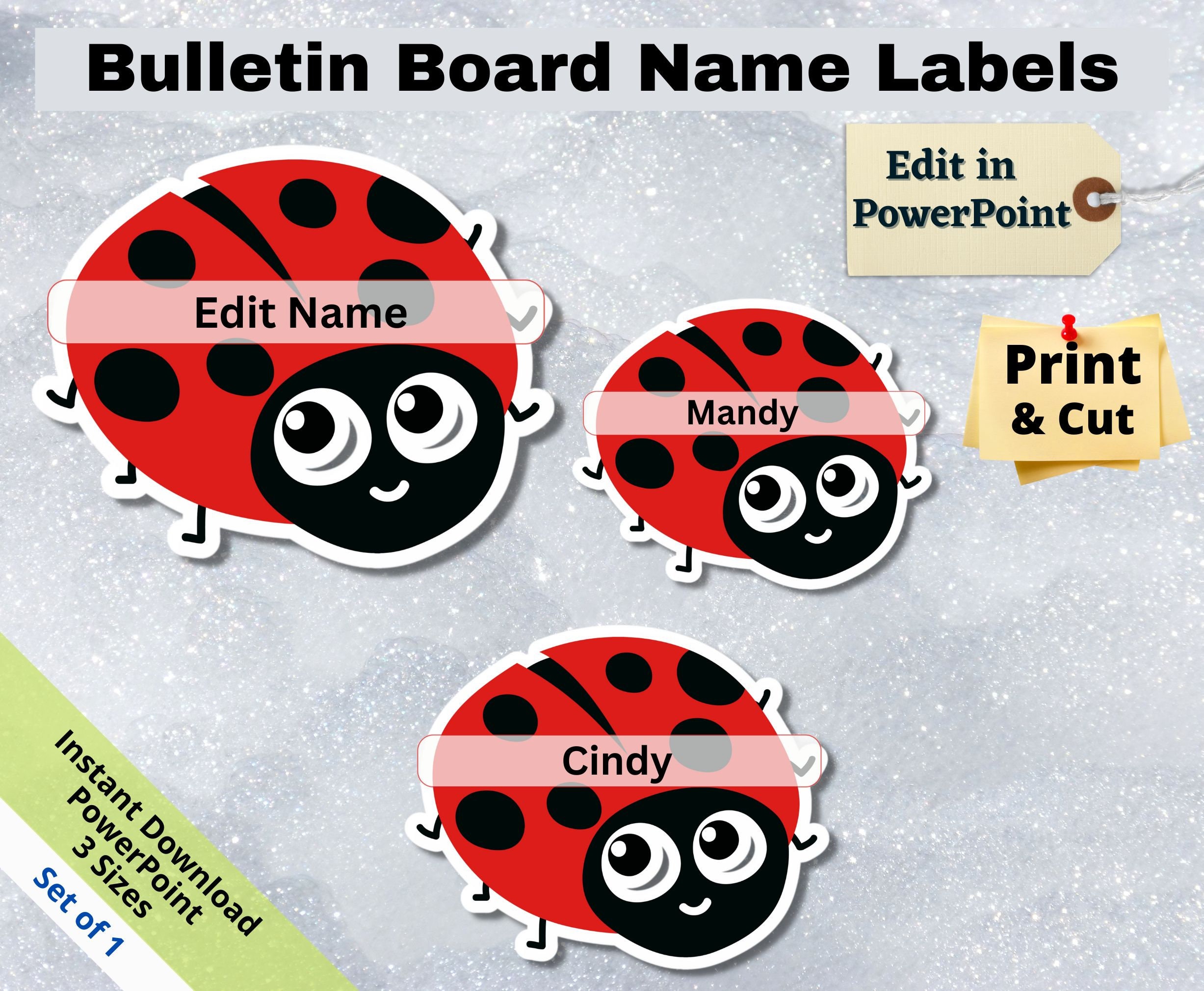 Ladybug Name Tags: Editable Classroom Decor (powerpoint, Digital ...