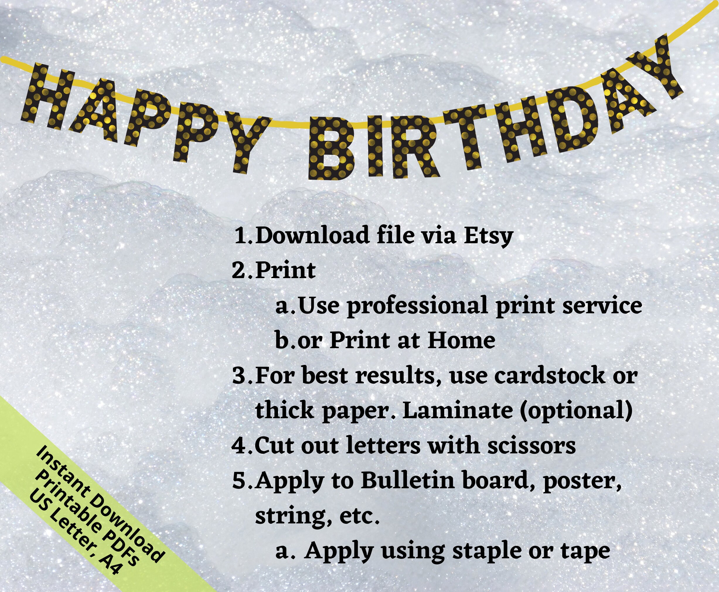 Bulletin Board Letters PRINTABLES, Resizeable 6 Inches, Bunting Banner ...