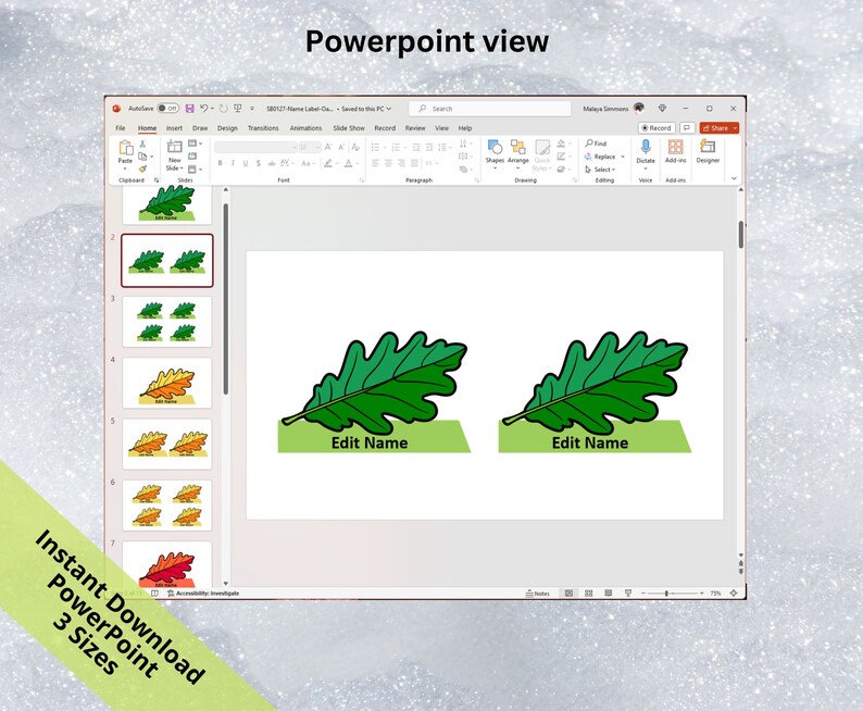 Oak Leaf Name Tags: Editable Classroom Decor (digital Download) - Etsy ...