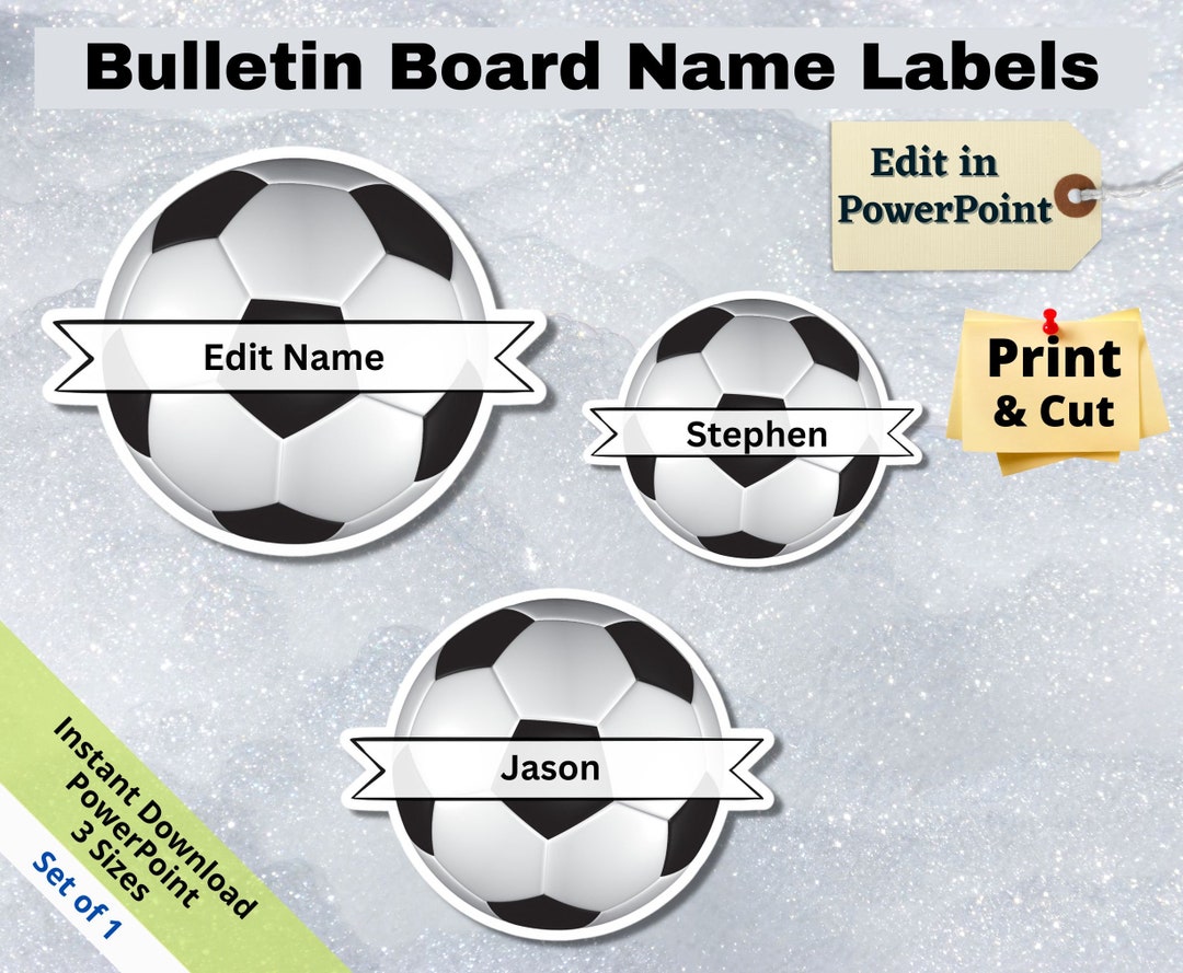 Soccer Ball Name Tags: Editable Classroom Decor (powerpoint, Digital ...