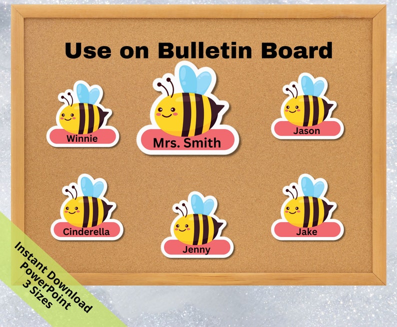 Spelling Bee Name Tags: Editable Classroom Decor (powerpoint, Digital ...