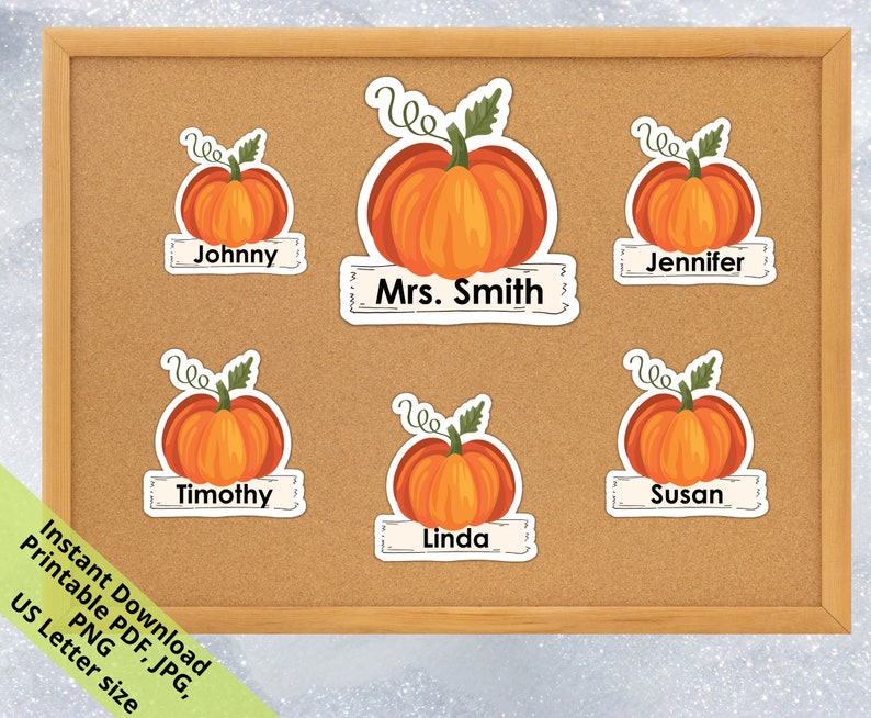 Pumpkins Fall, Editable Student Name Tags PRINTABLES, Classroom ...
